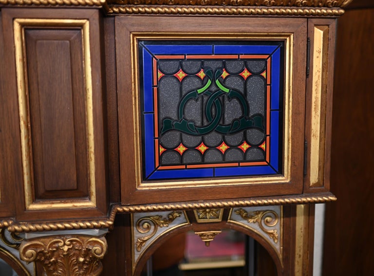 French Art Nouveau Wall Bar Stained Glass Pub For Sale at 1stDibs