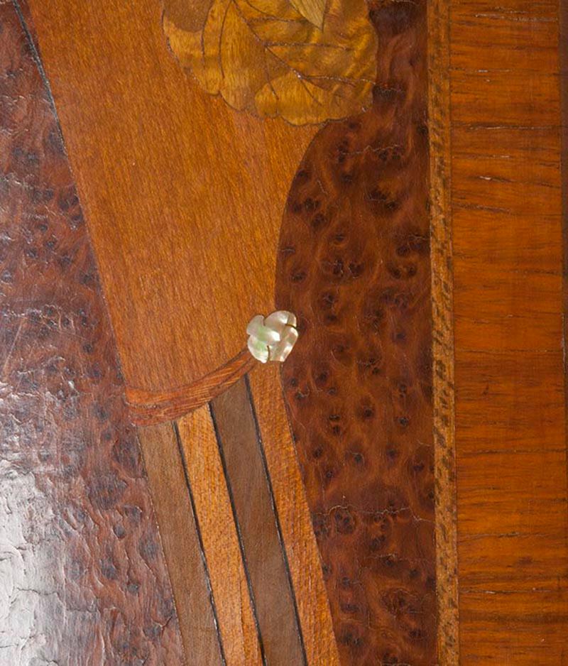 French Art Nouveau Wardrobe Cabinet Marquetry Vereerd Burl Walnut at ...