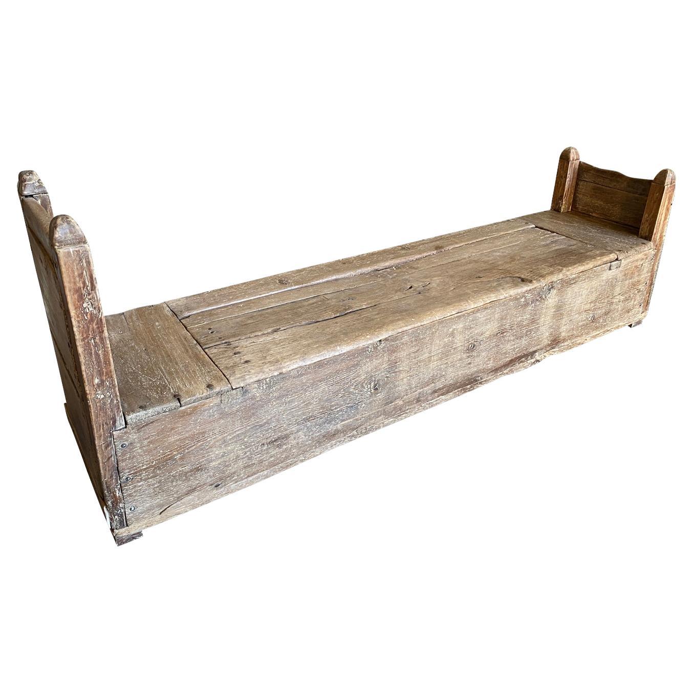 French Arte Populaire Bench - Coffre at 1stDibs