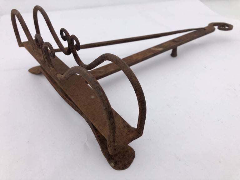 French Articulated Hand-Wrought Iron Fireplace Bread Toaster, 1800s For ...