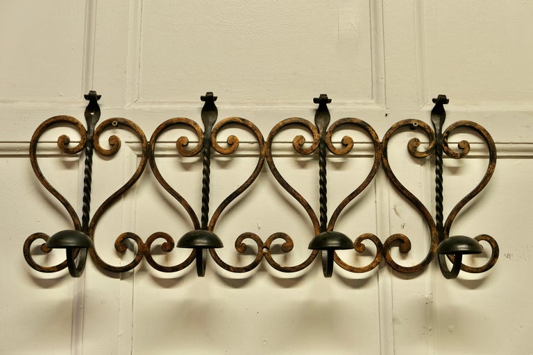 French Arts and Crafts Wrought Iron Hat and Coat Rack For Sale at 1stDibs