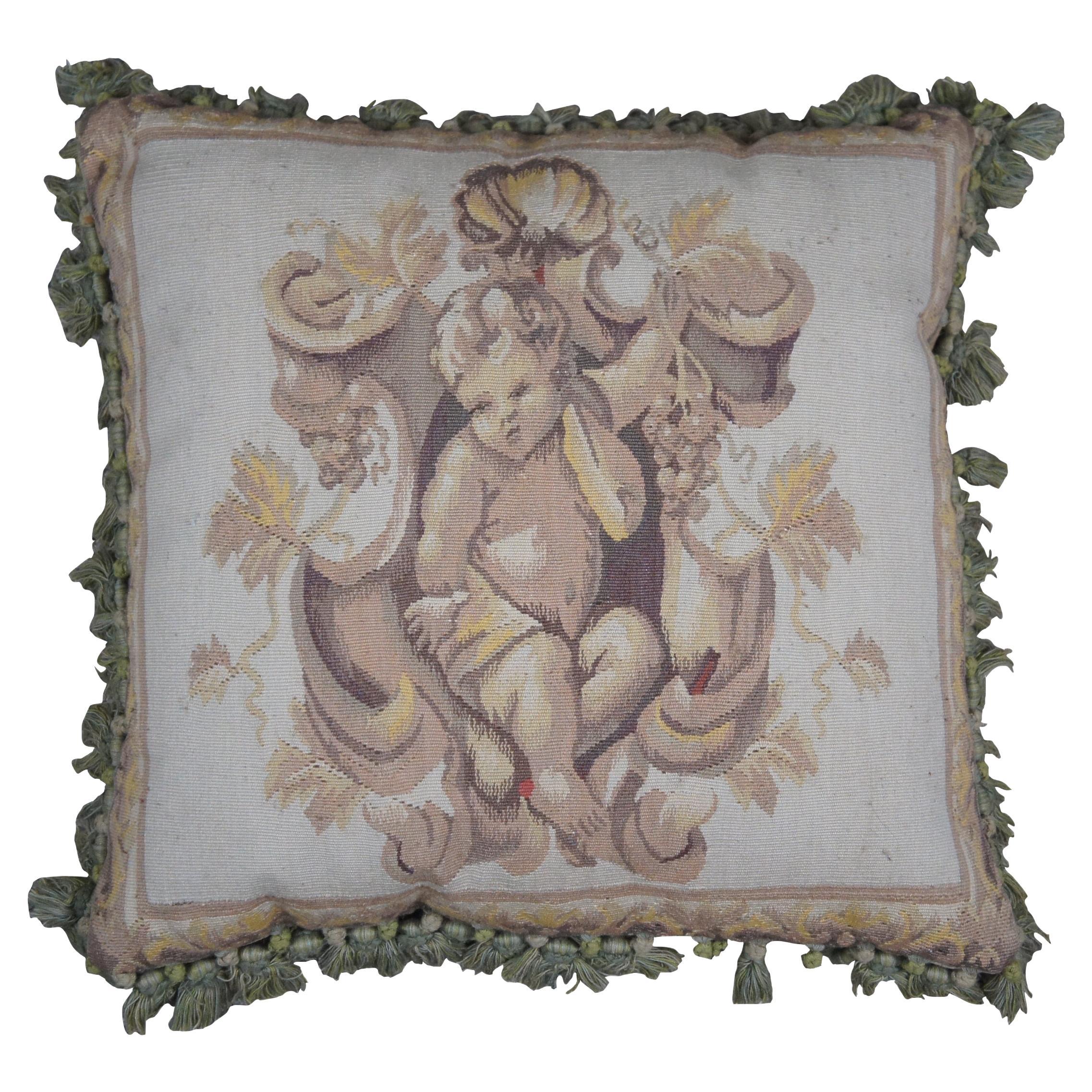 French Aubusson Style Neoclassical Renaissance Cherub Down Filled ...