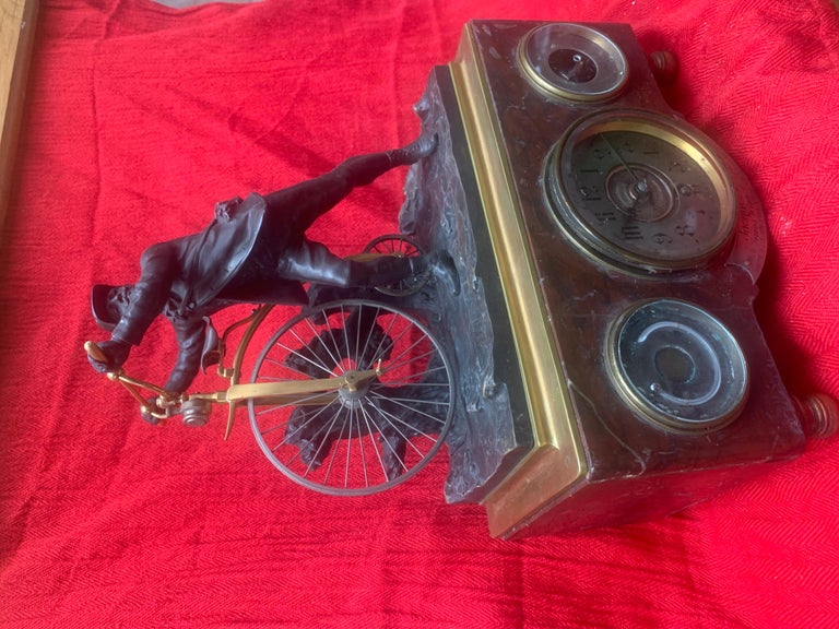 French Automation Bicycle Clock For Sale at 1stDibs