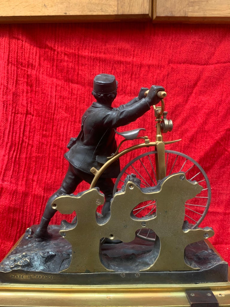 French Automation Bicycle Clock For Sale at 1stDibs