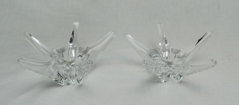 French Baccarat Star Candleholders, Pair at 1stDibs