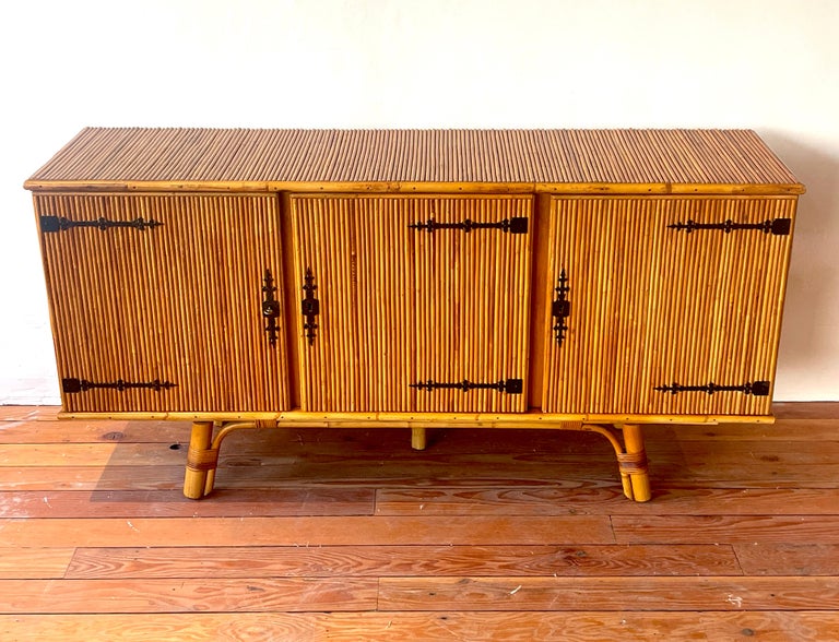French Bamboo Sideboard For Sale at 1stDibs