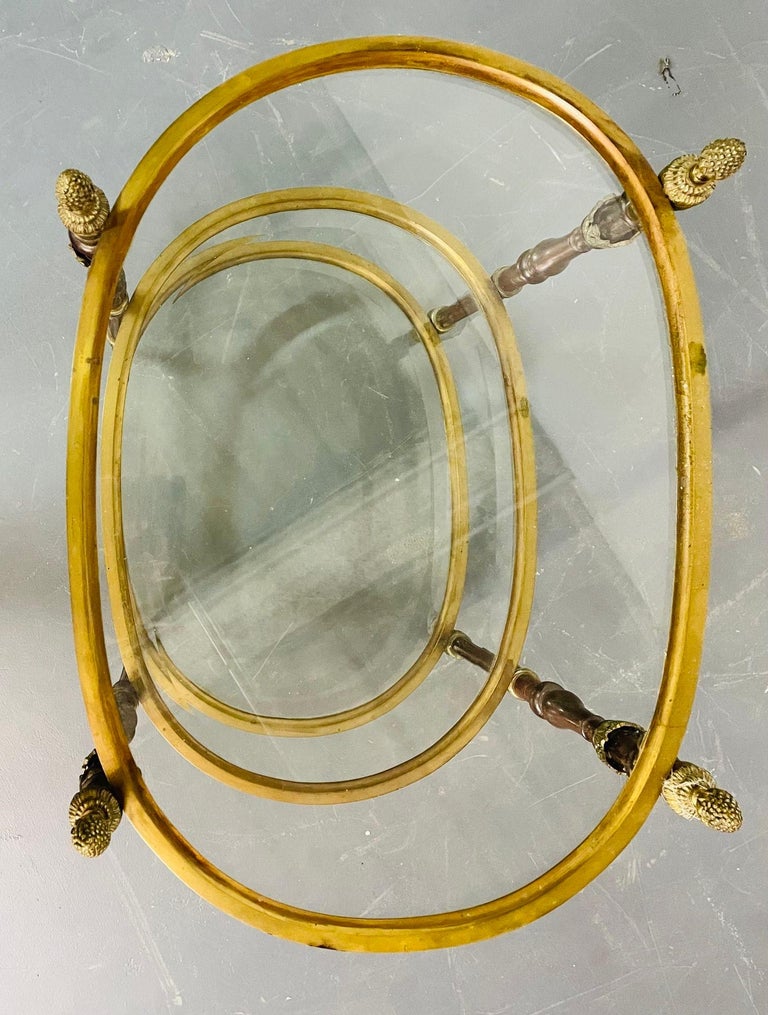 French Baques Style Three-Tier Glass and Bronze Etagere For Sale at 1stDibs