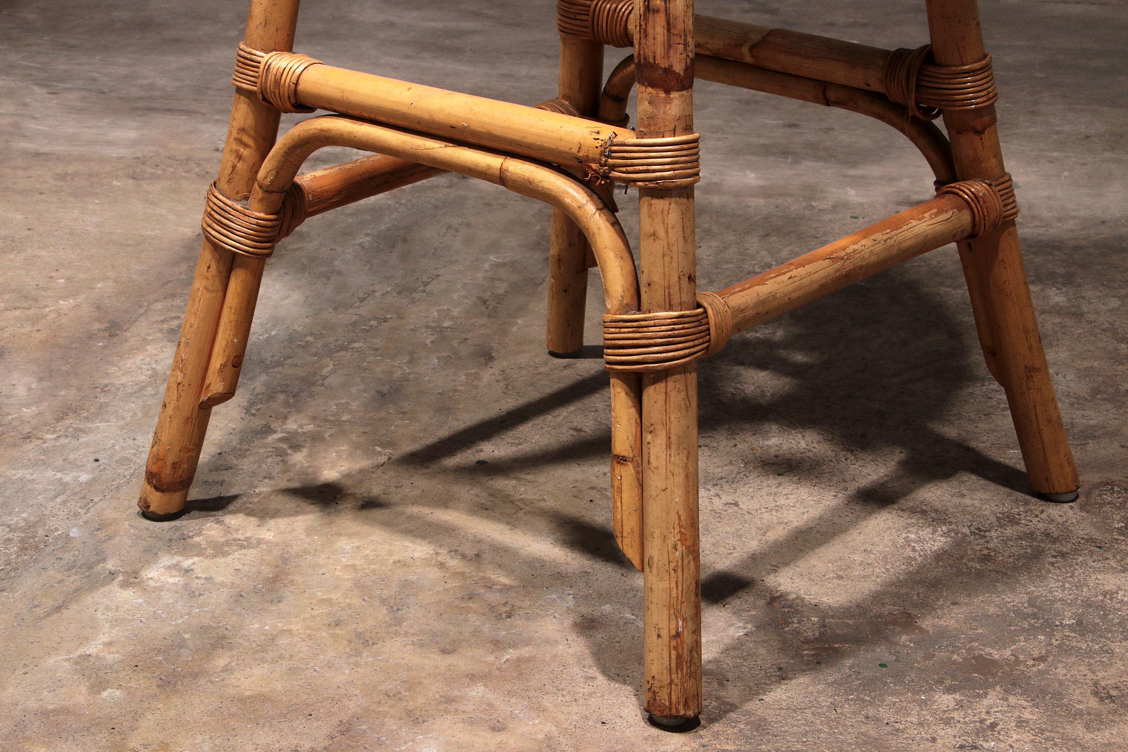 French bar stools in bohemian style with bamboo frame, 1970 For Sale at ...