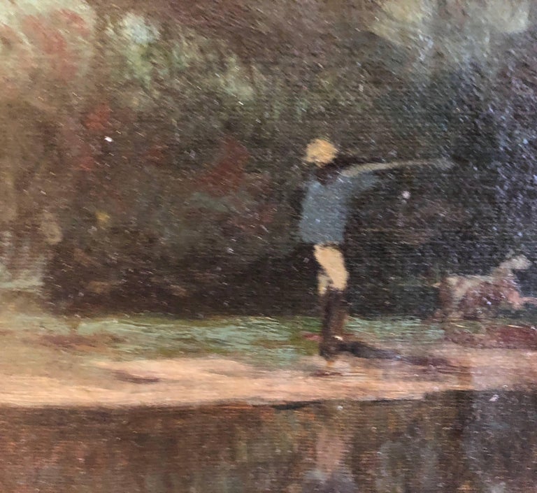 French Barbizon School Oil on Canvas For Sale at 1stDibs
