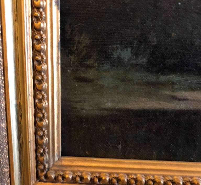 French Barbizon School Oil on Canvas For Sale at 1stDibs