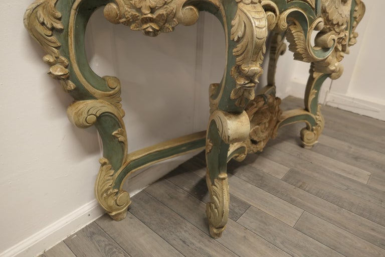 French Baroque Console Table, Carved and Painted with the Faces of ...