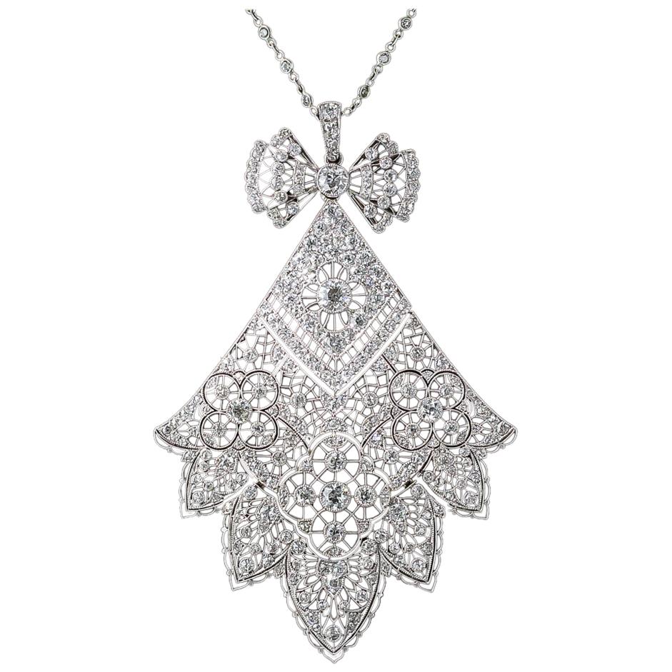 Extraordinary Edwardian Diamond Fringe Necklace For Sale at 1stDibs