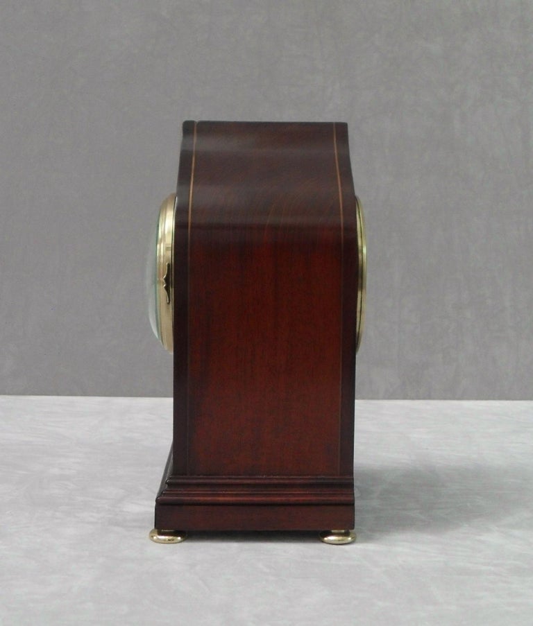 French Belle Epoque Mahogany Inlaid Mantel Clock by Samuel Marti For ...