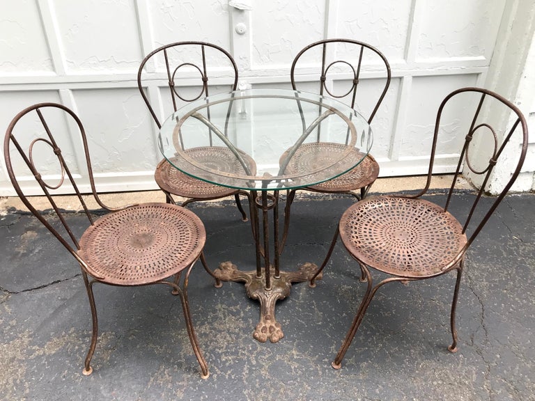 French Bistro Set at 1stDibs | french bistro table and chairs