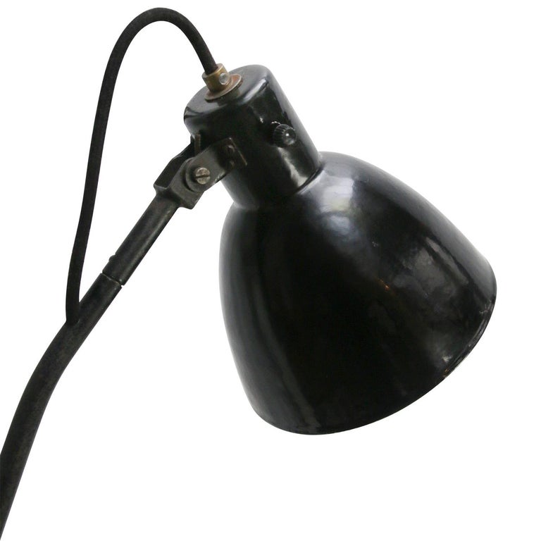 French Black Enamel Vintage Industrial Wall Scone Work Light For Sale ...