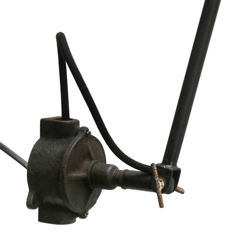 French Black Enamel Vintage Industrial Wall Scone Work Light For Sale ...