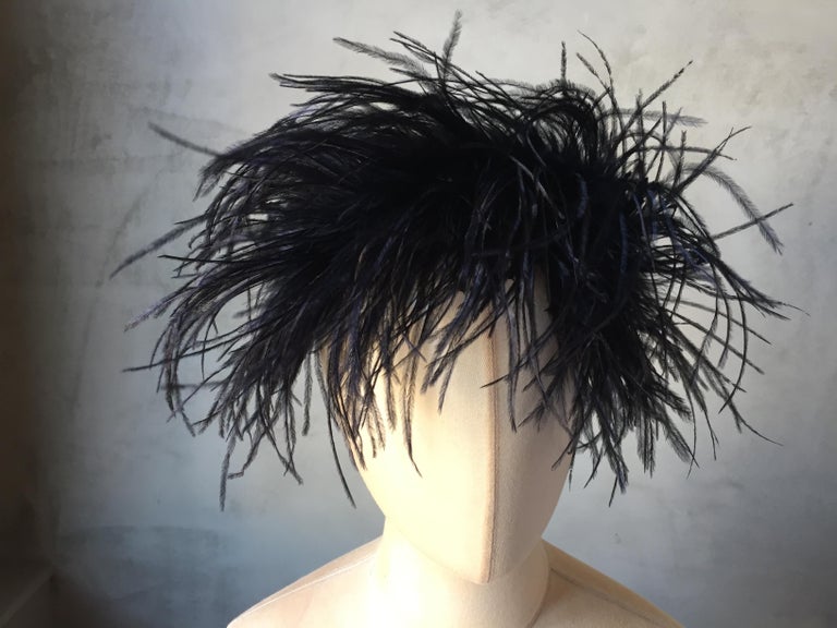 French Black Marabou Feather Collar or Head Band at 1stDibs