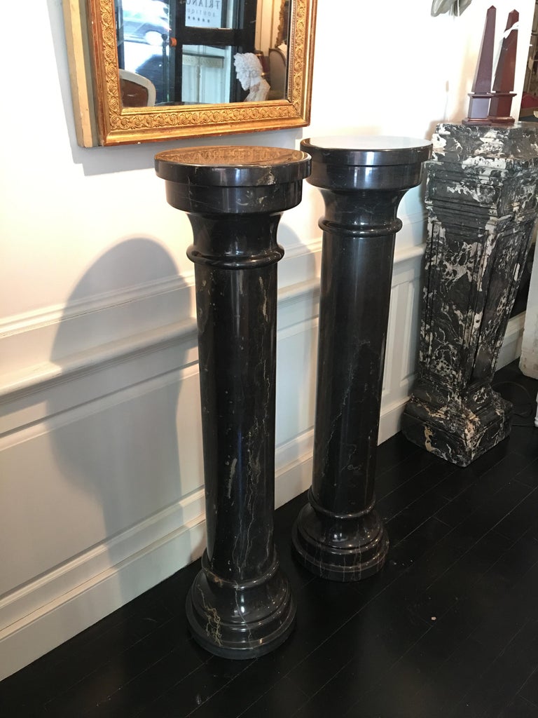 French Black Marble Column For Sale at 1stDibs