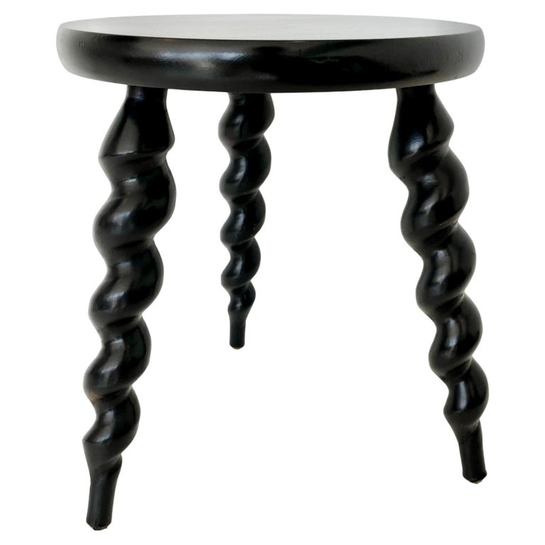 French Black Spiral Leg Stool at 1stDibs | spiral stool
