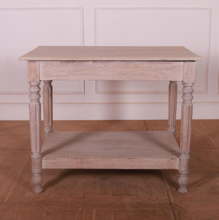 French Bleached Oak Drapers Table For Sale at 1stDibs
