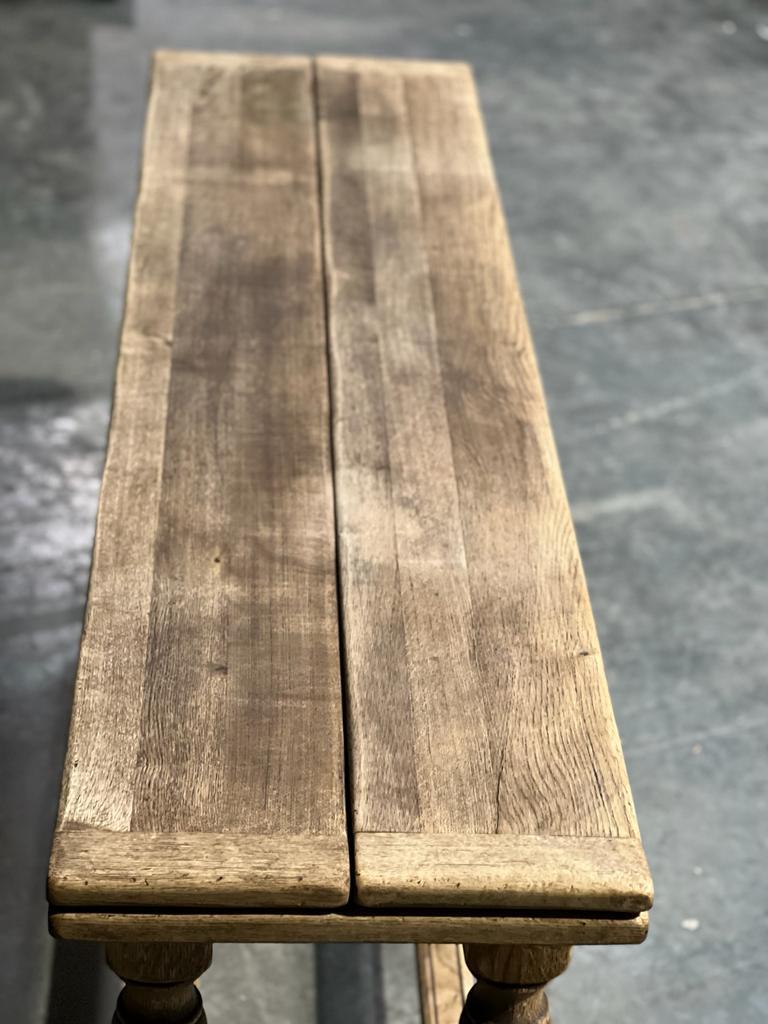 French Bleached Oak Folding Farmhouse Dining Table For Sale at 1stDibs ...