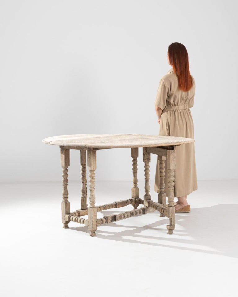 French Bleached Oak Gate Leg Table For Sale at 1stDibs