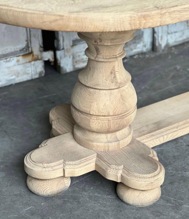 French Bleached Oak Monastery Refectory Dining Table For Sale at 1stDibs