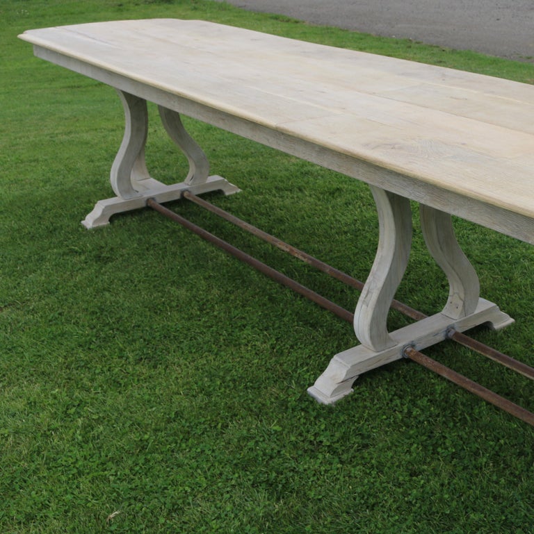 French Bleached Oak Monastery Table For Sale at 1stDibs