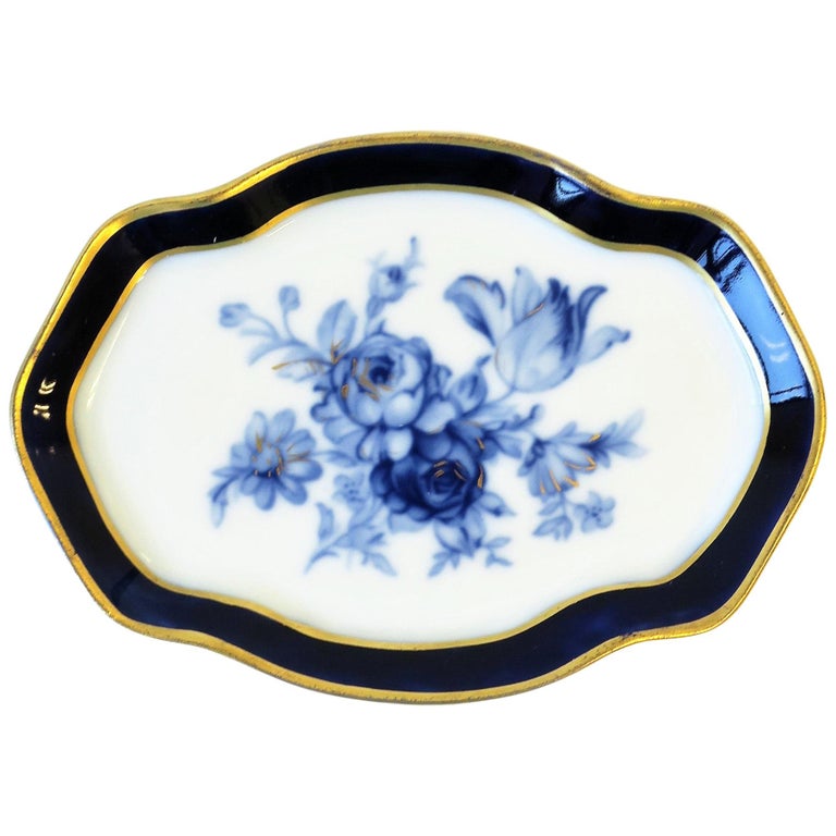 French Blue and White Porcelain Jewelry Dish in the Rococo Style For ...