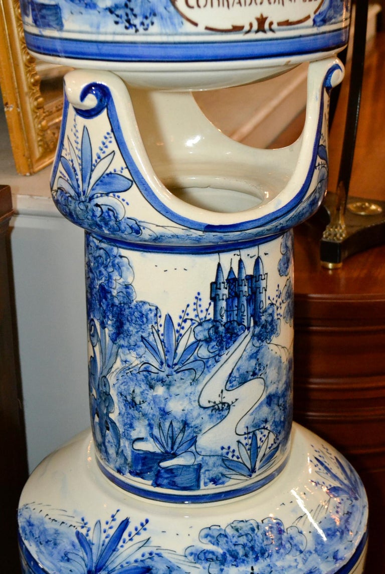 French Blue and White Lavabo at 1stDibs | blue wallfa, lavabo french