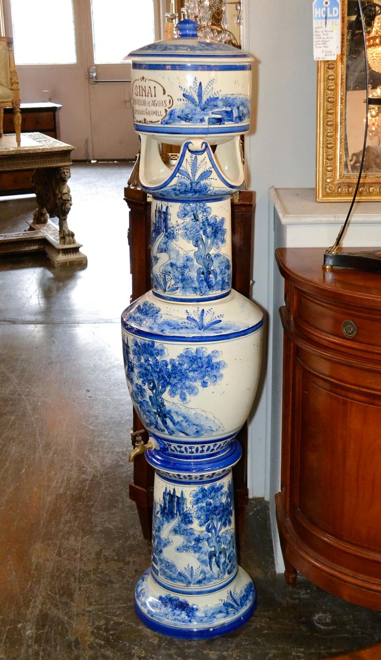 French Blue and White Lavabo at 1stDibs | blue wallfa, lavabo french