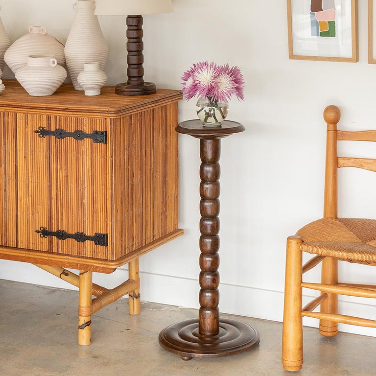 French Bobbin Wood Pedestal Table For Sale at 1stDibs