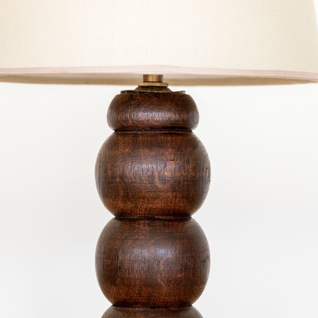 French Bobbin Wood Table Lamp For Sale at 1stDibs