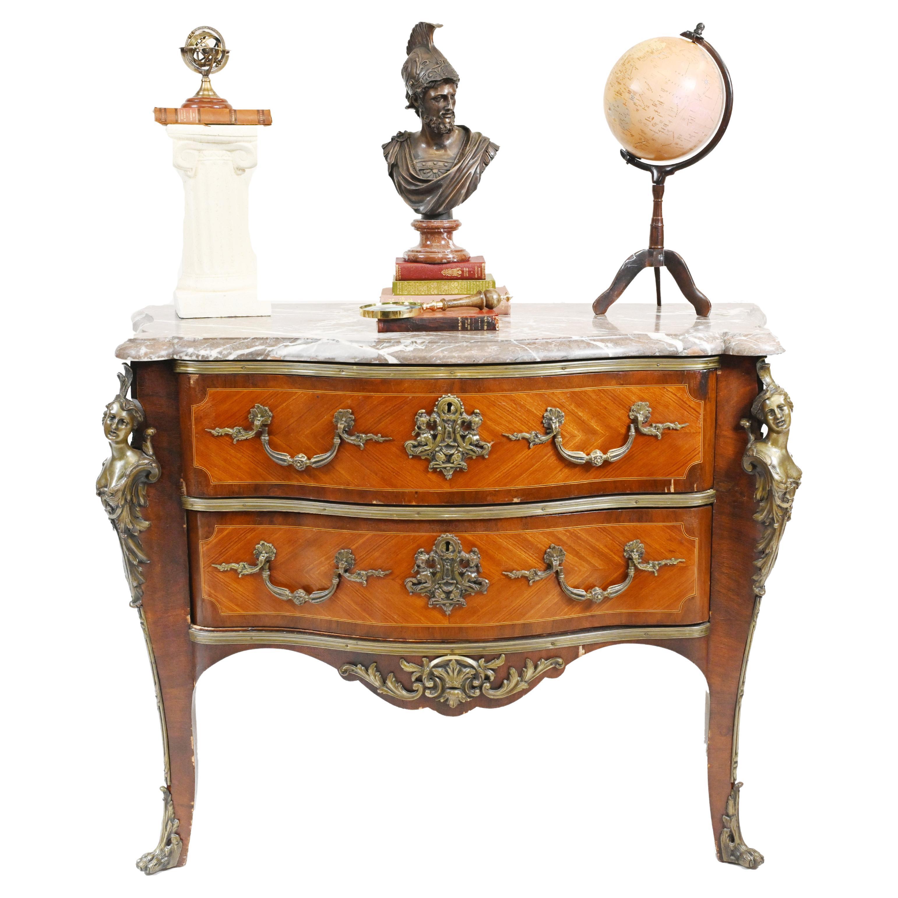 Empire Bombe Commode French Antique Chest Drawers, 1880 For Sale at 1stDibs