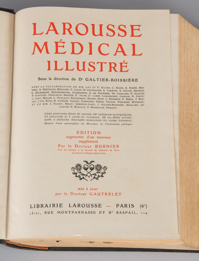 French Book, Larousse Medical Illustre, 1924 at 1stDibs