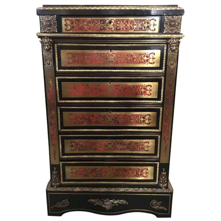 French Boulle Chest, 19th Century of Exceptional Quality with Tortoise ...