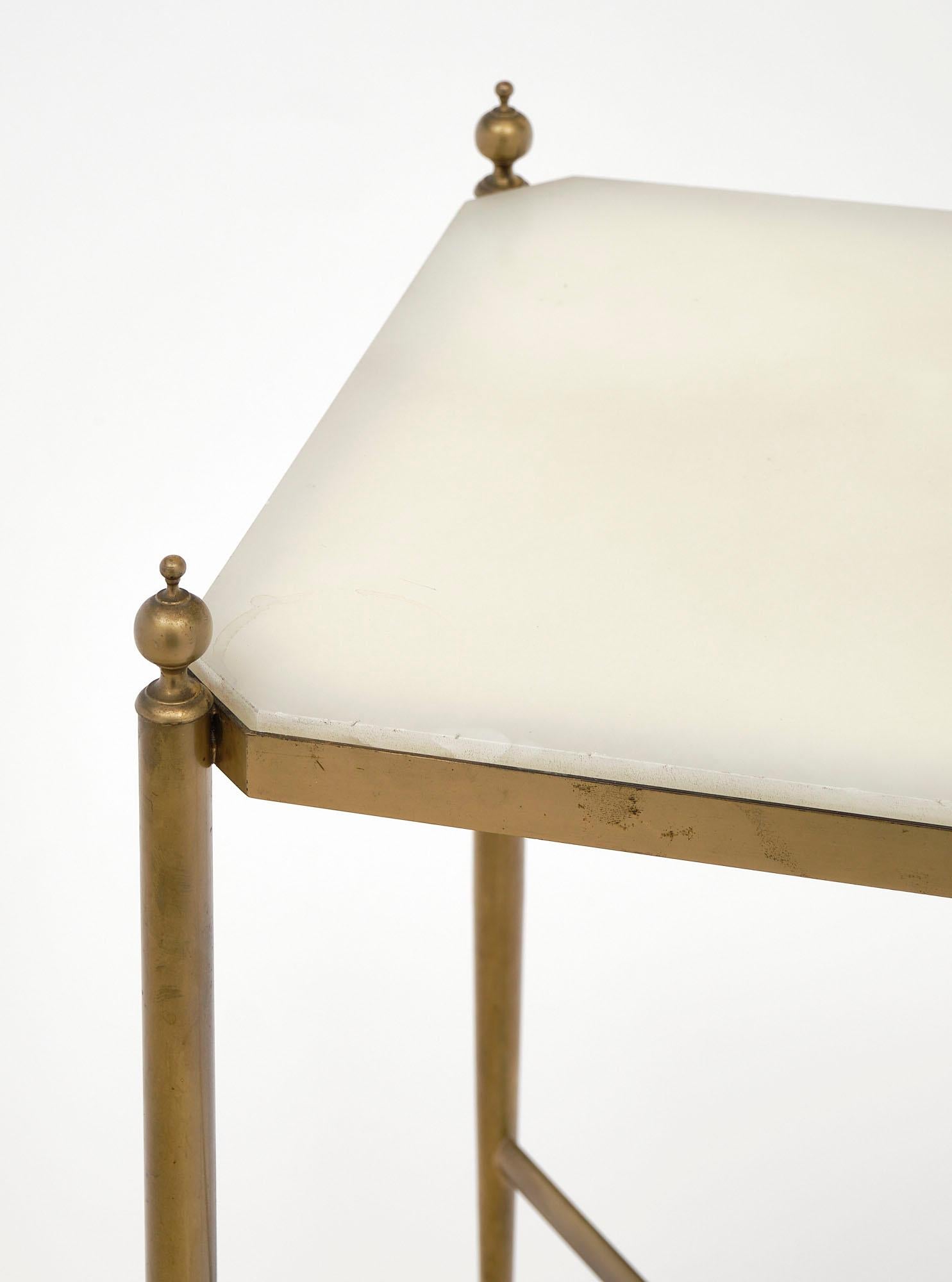 French Brass and Alabaster Side Tables at 1stDibs
