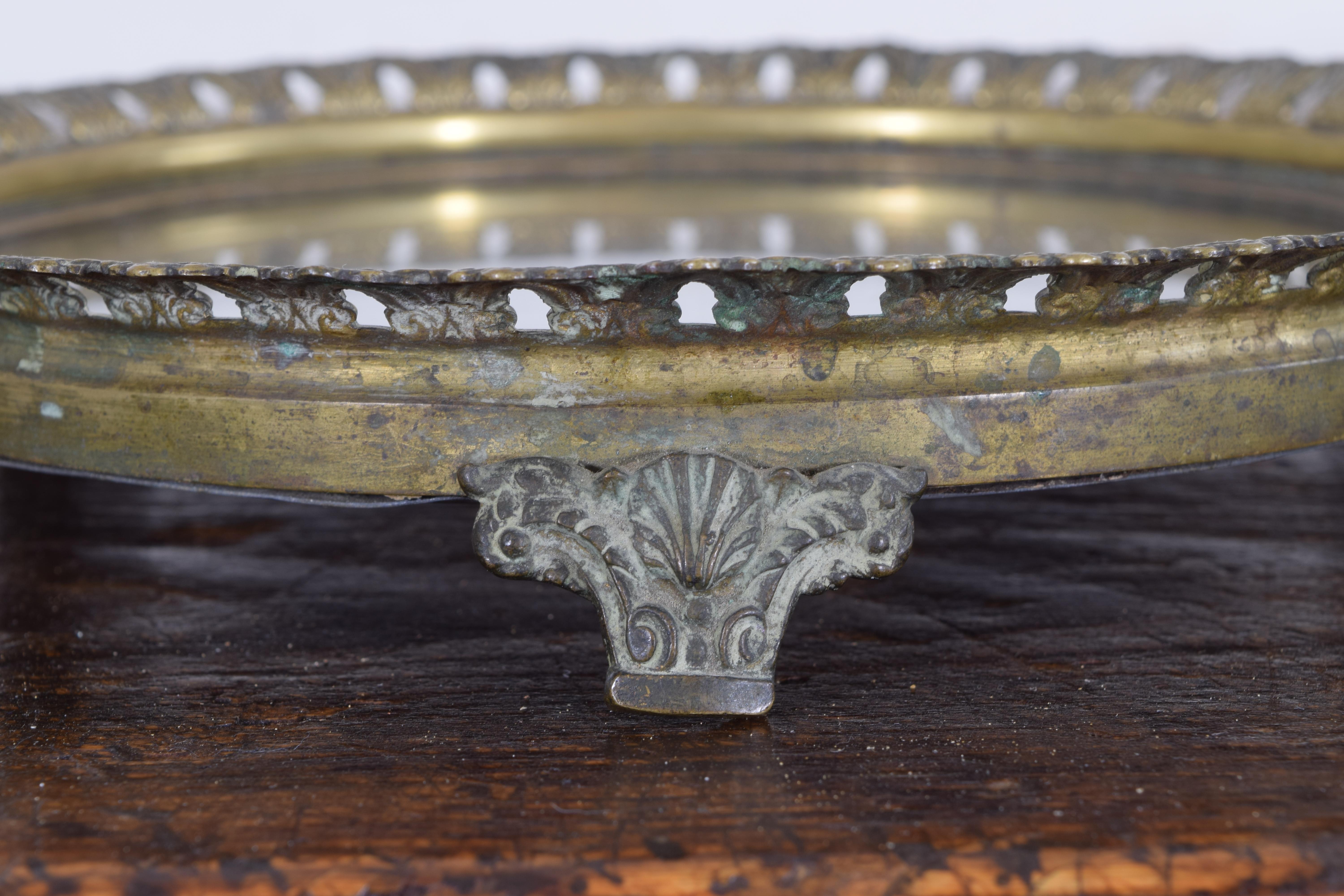 French Brass and Mirrored Plateau, Mid-19th Century at 1stDibs