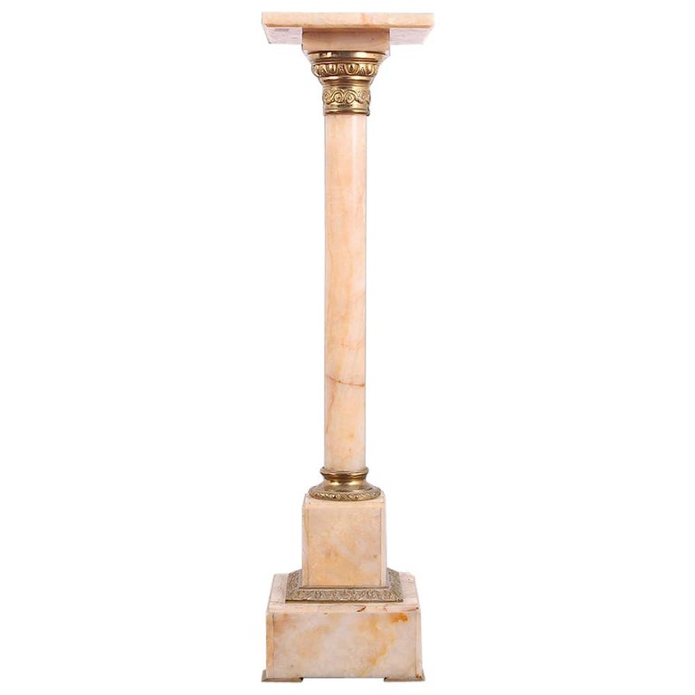 French Brass and Onyx Column at 1stDibs
