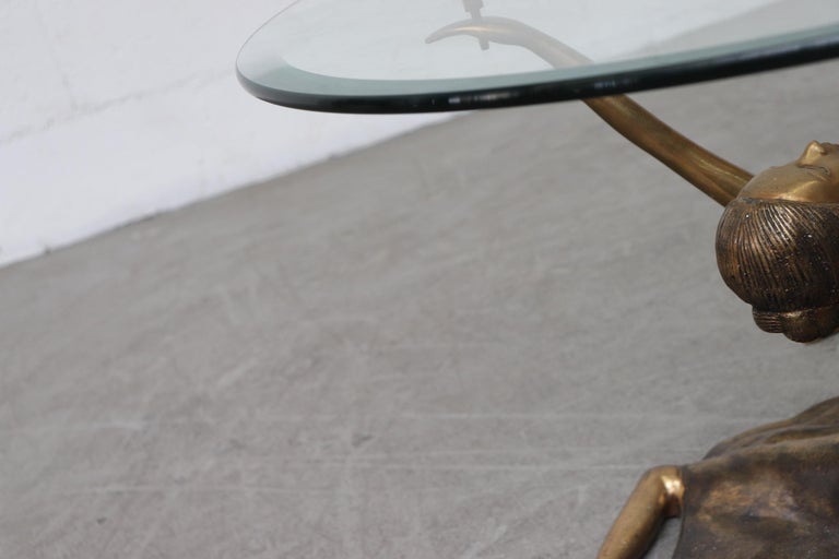 French Brass Ballerina Base Coffee Table at 1stDibs