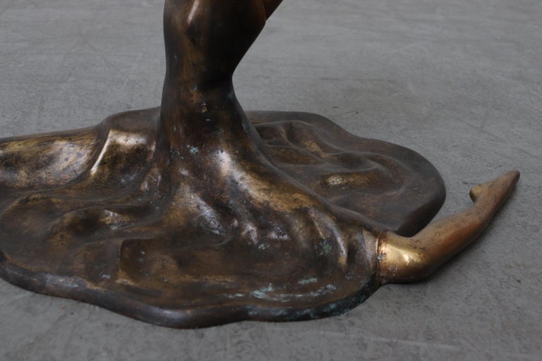 French Brass Ballerina Base Coffee Table at 1stDibs
