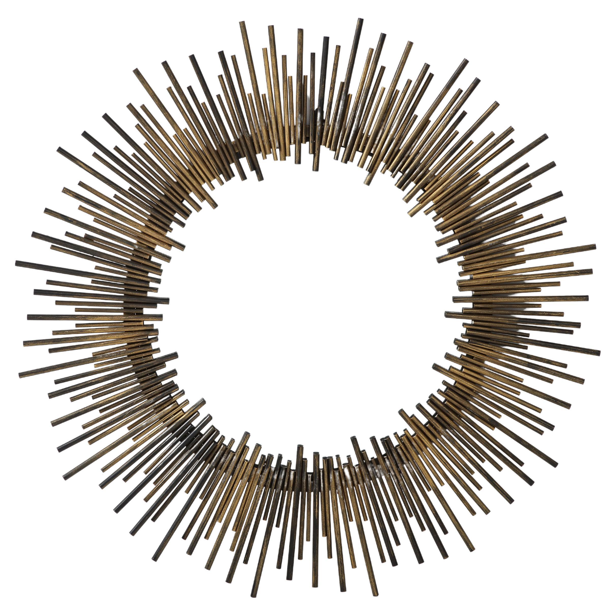 French Brass, Bronze Sunburst Mirror For Sale at 1stDibs