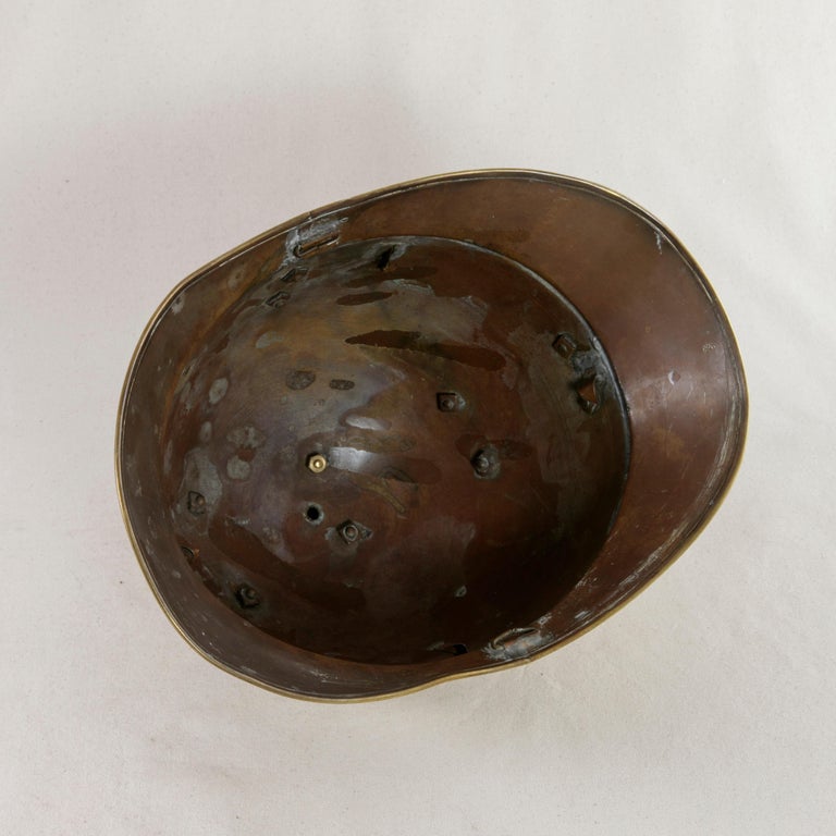 French Brass Fireman's Helmet with City Seal, circa 1900 at 1stDibs