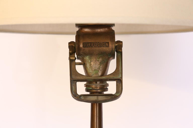 French Brass Propeller Table Lamp, Newly Wired at 1stDibs