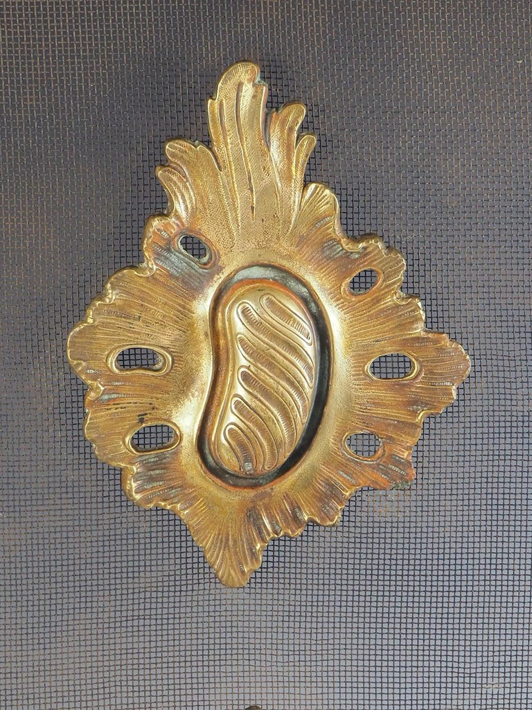 French Brass Rococo Fire Screen For Sale at 1stDibs