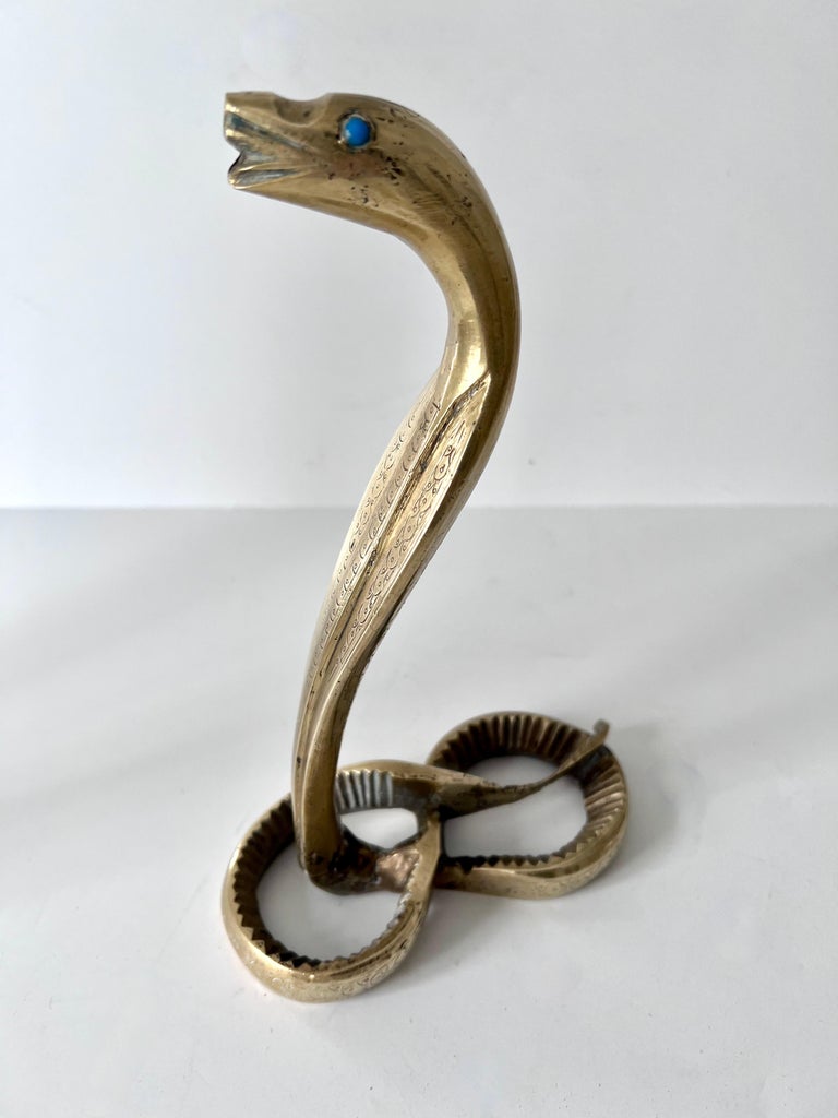 French Brass Serpent or Cobra Snake Paperweight or Sculpture For Sale ...