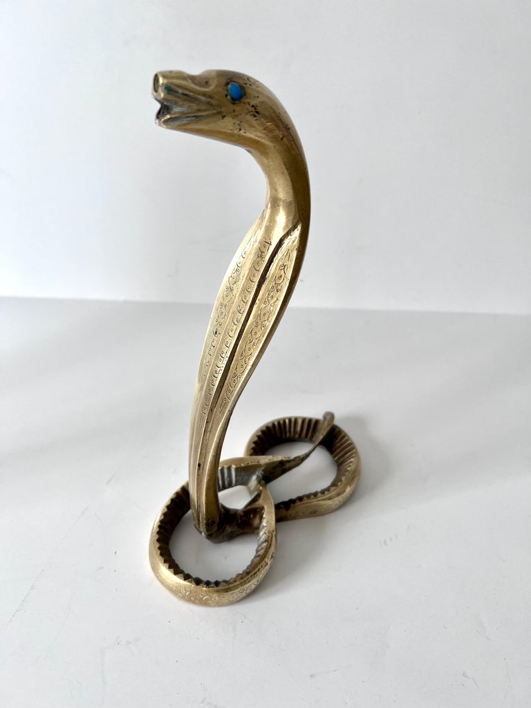 French Brass Serpent or Cobra Snake Paperweight or Sculpture For Sale ...