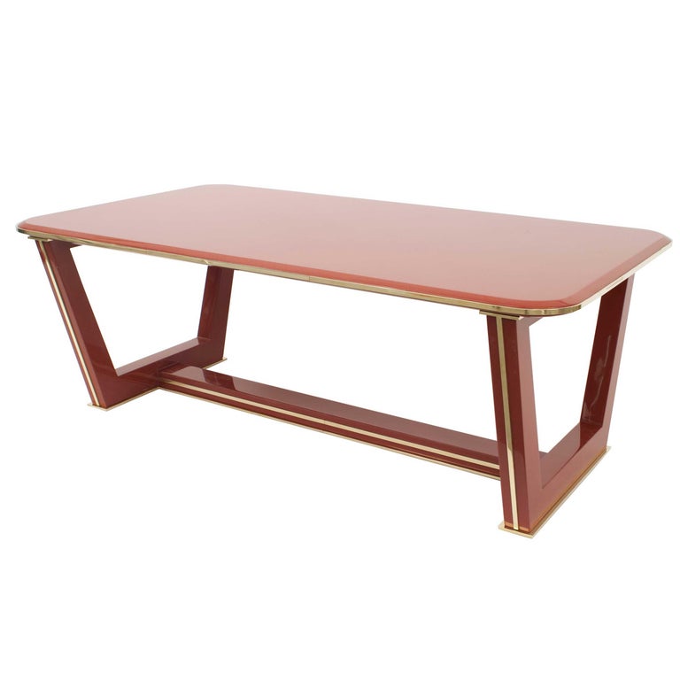 Customizable French 1940s Style Makore Veneer Coffee Table manner of ...