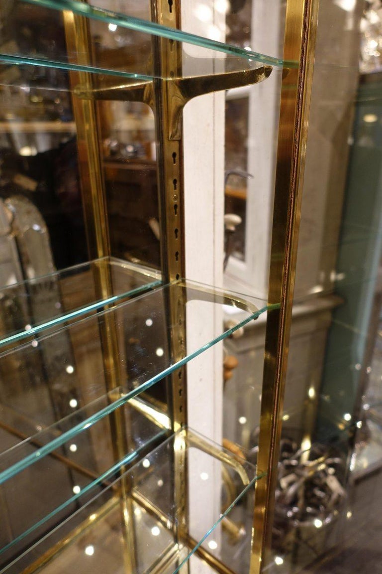 French Brass Wall Display Cabinet, Early 20th Century at 1stDibs