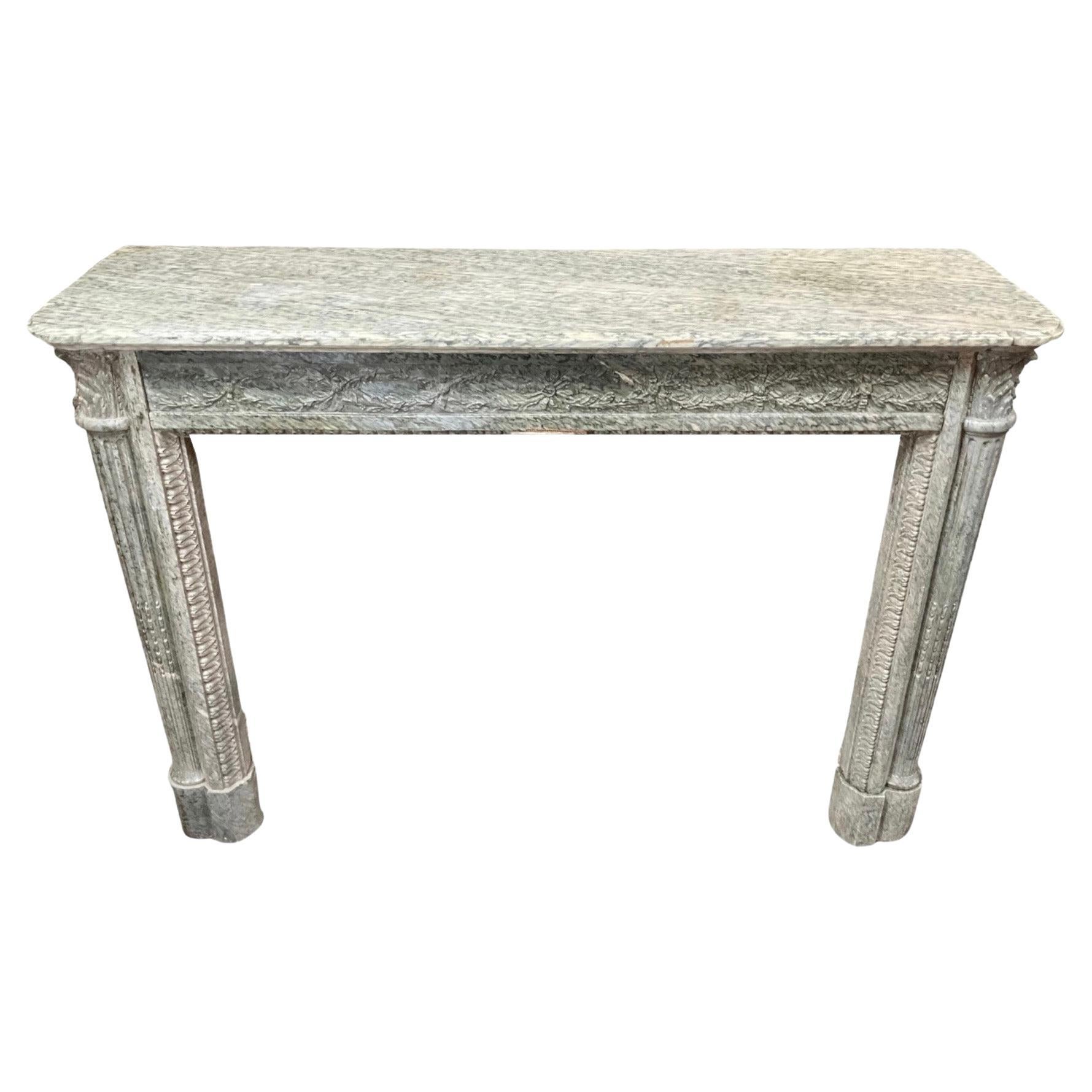 Breche Marble Fireplace at 1stDibs